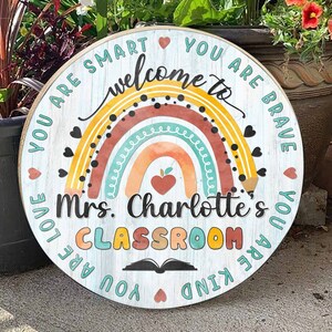 Rainbow Classroom Decor Welcome to Classroom Personalized - Etsy