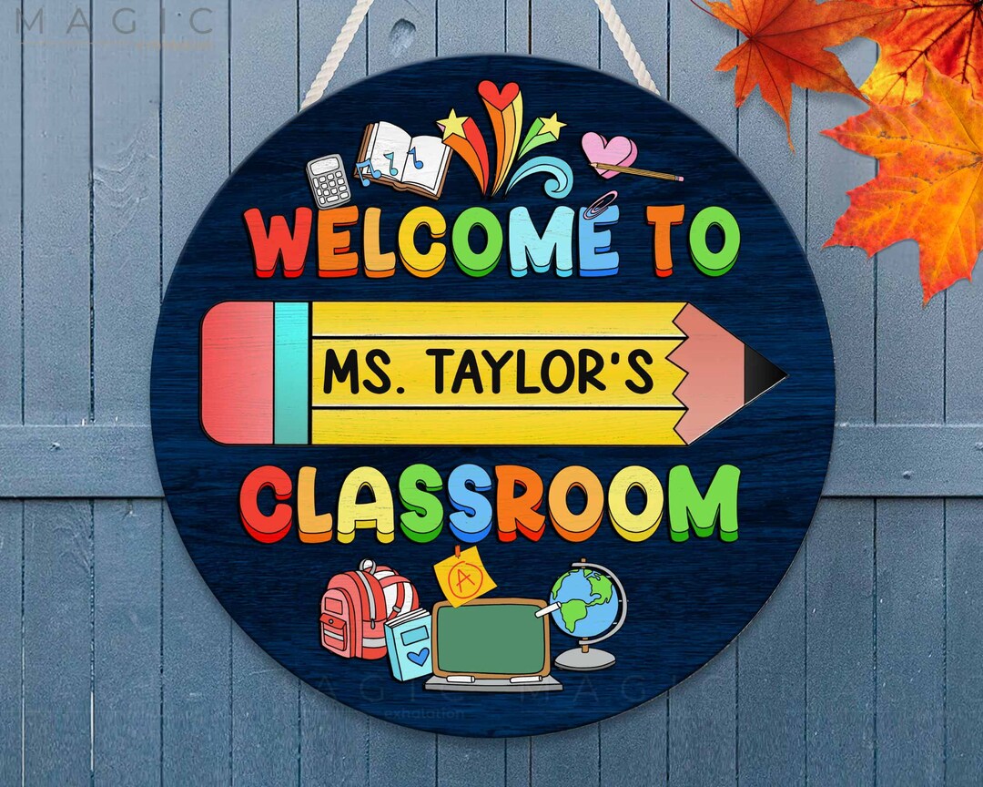 Teacher Door Sign Classroom Welcome Door Sign Teacher - Etsy