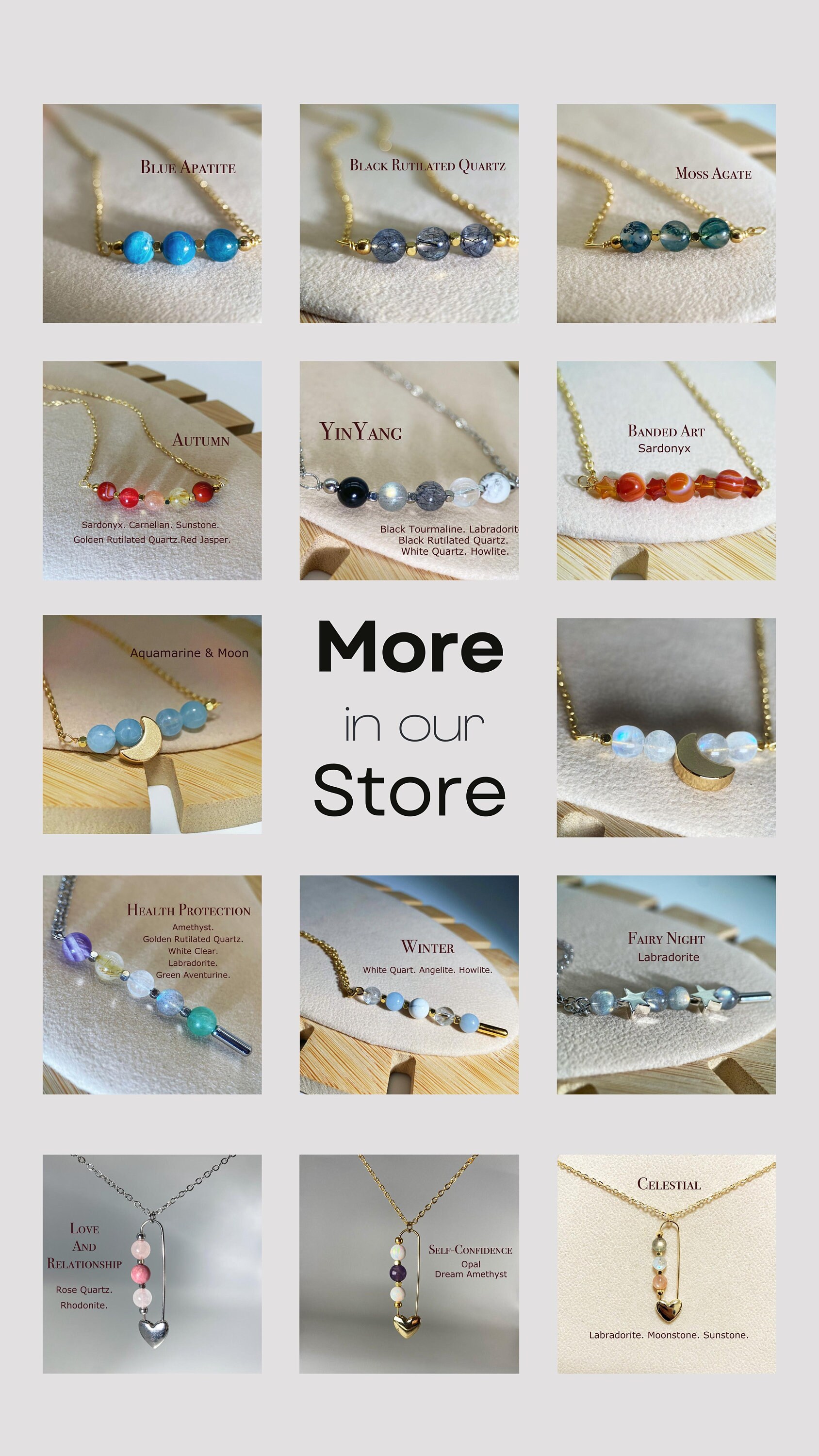 Personalized Crystal Necklace, Custom 6mm Gemstone Necklace, 18K Gold ...