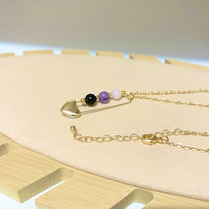 Handmade Empath Protection Necklace, Dainty Heart Safety Pins With ...