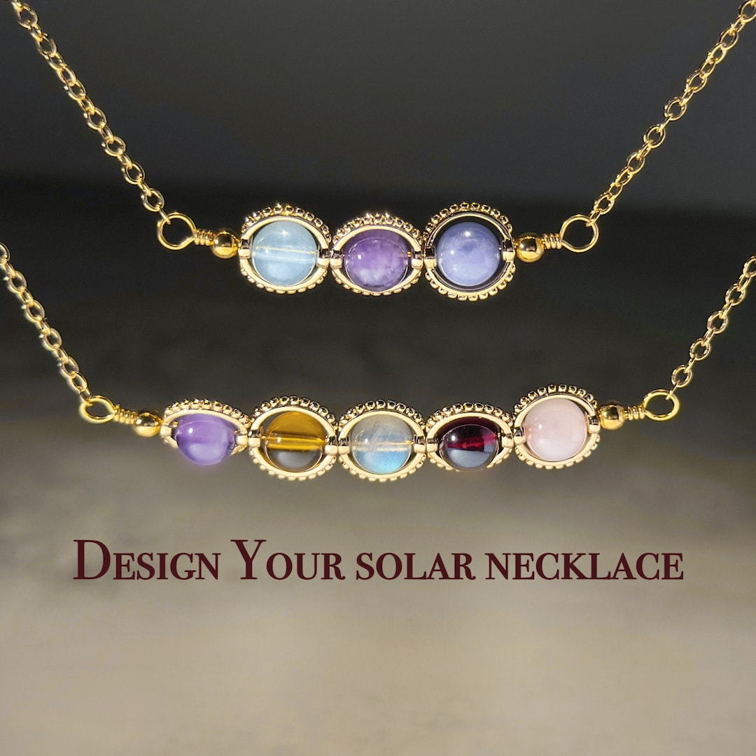 Custom Solar Crystal Necklace, Zodiac Choker, Handmade Christmas Gift ...
