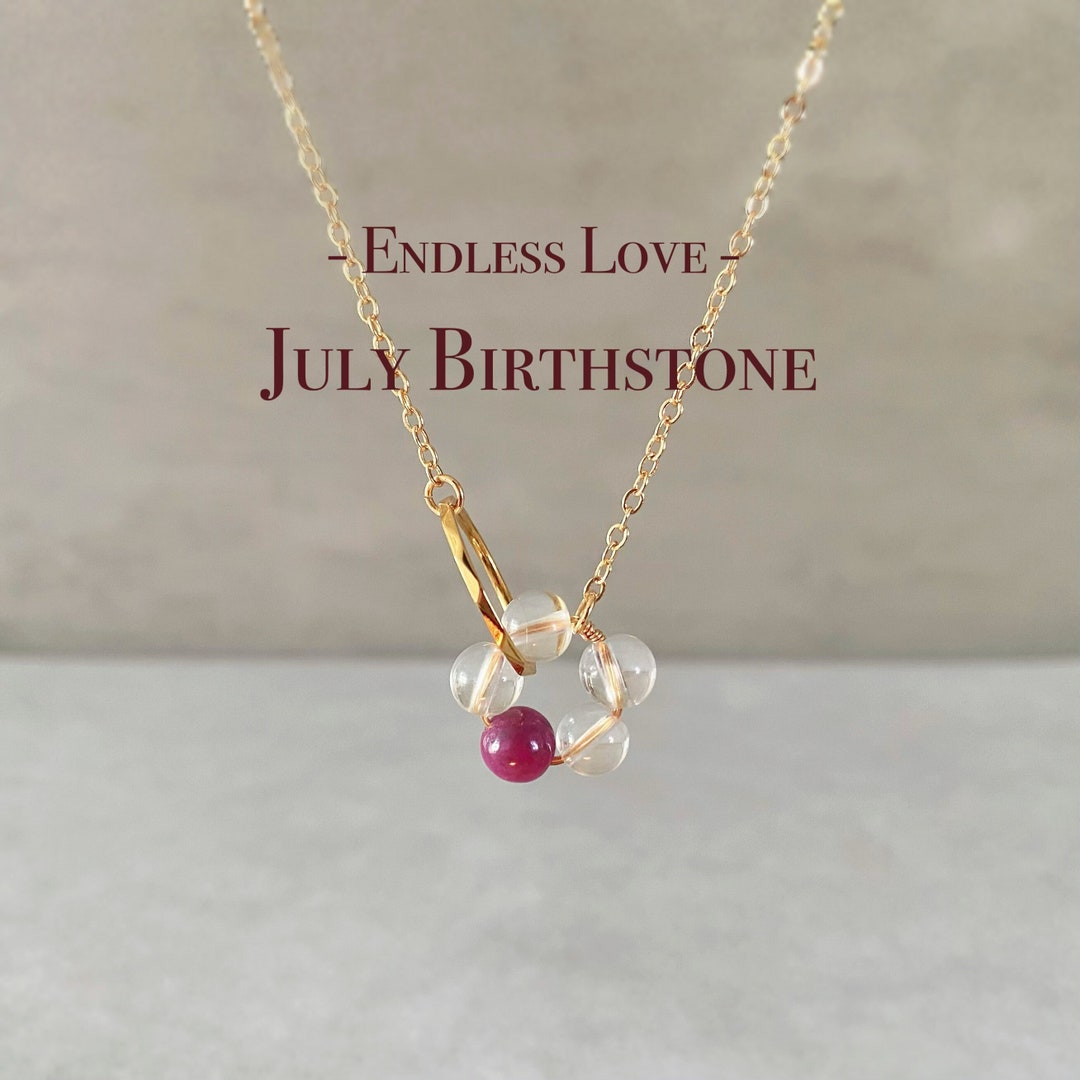 Handmade July Birthstone Crystal Necklace for Woman, Ruby Gemstone ...