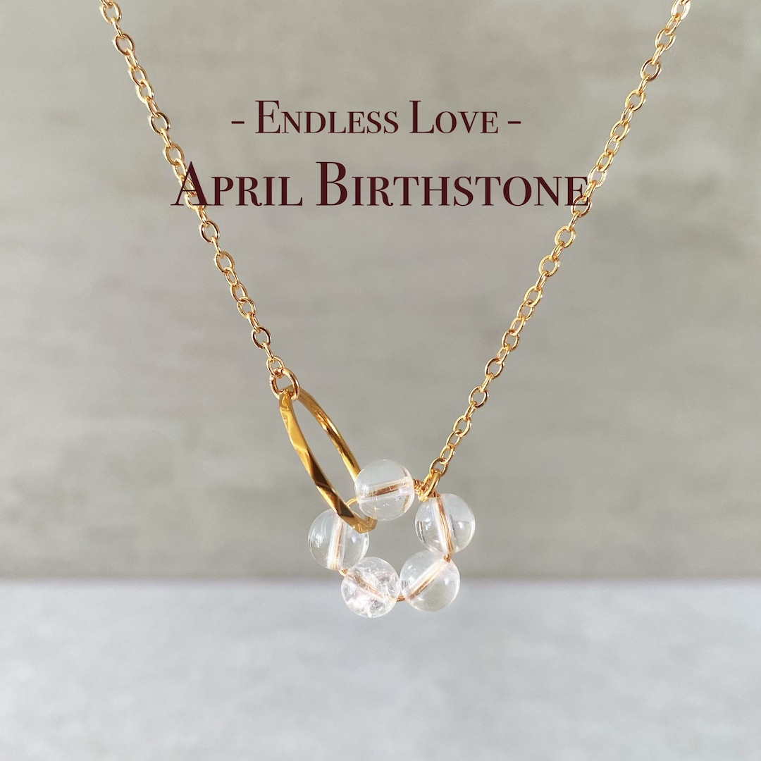 Handmade April Birthstone Crystal Necklace for Woman, Clear Quartz ...
