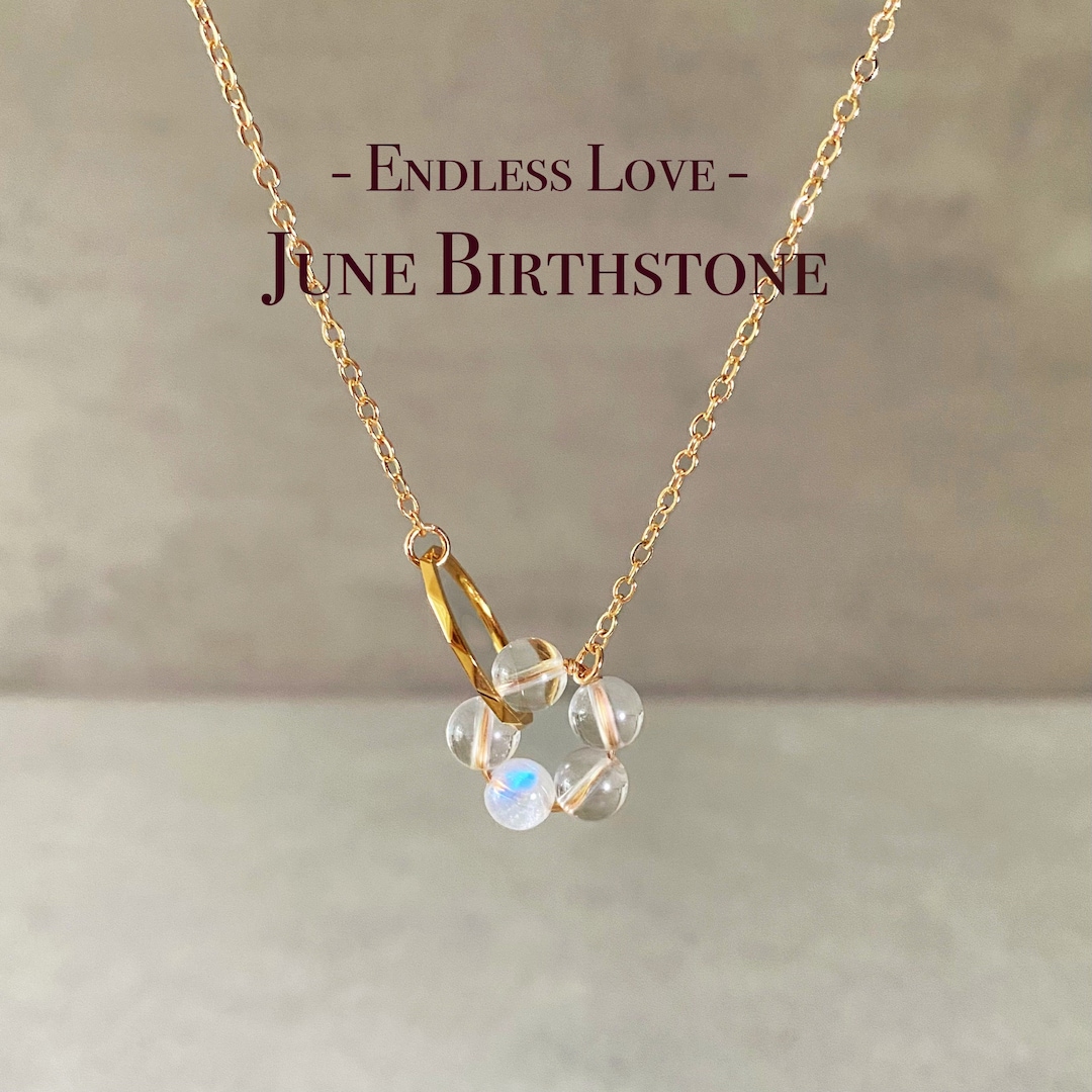 Handmade June Birthstone Crystal Necklace for Woman, Rainbow Moonstone ...