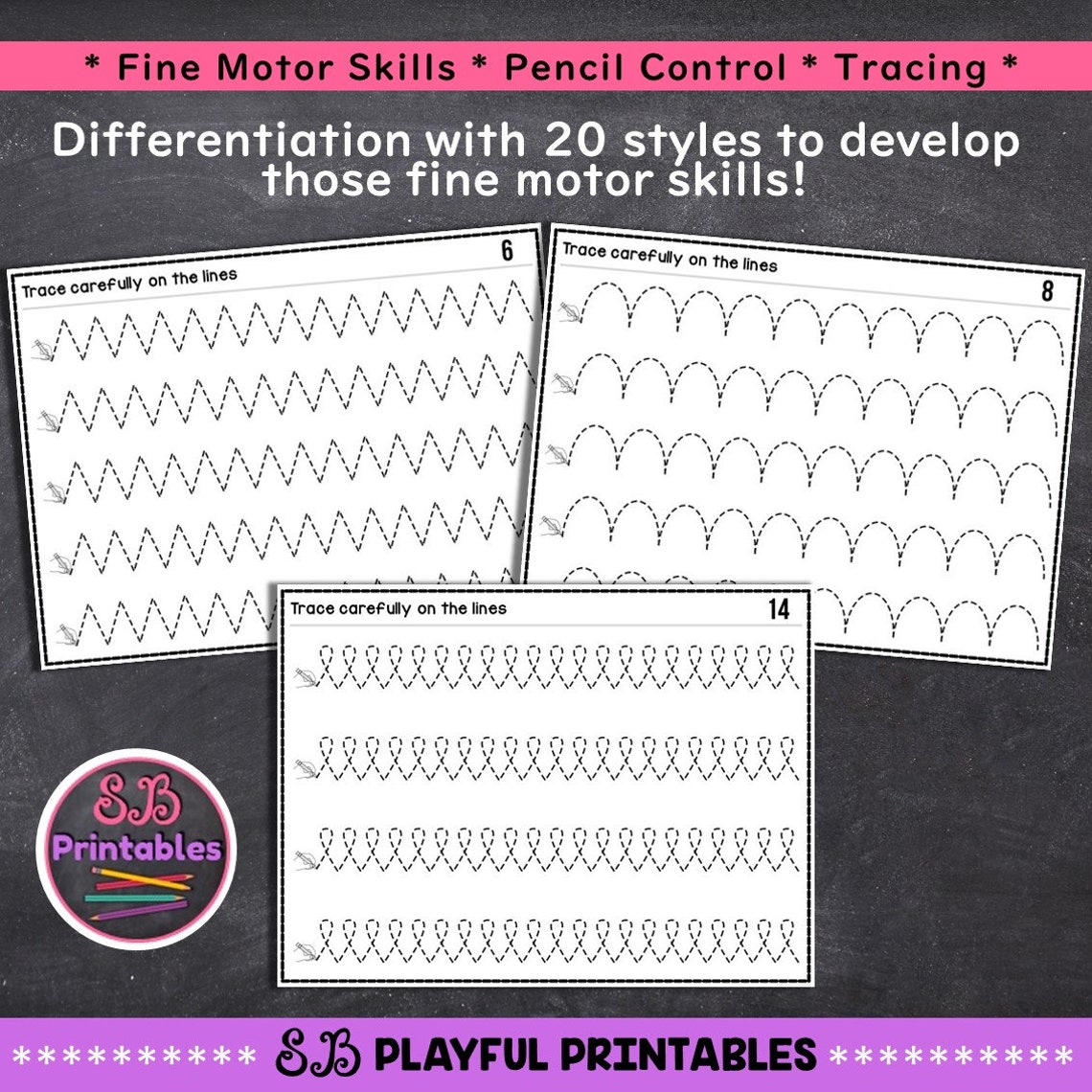 Tracing Practice Worksheets, Fine Motor Skills Practice, Pre-writing ...