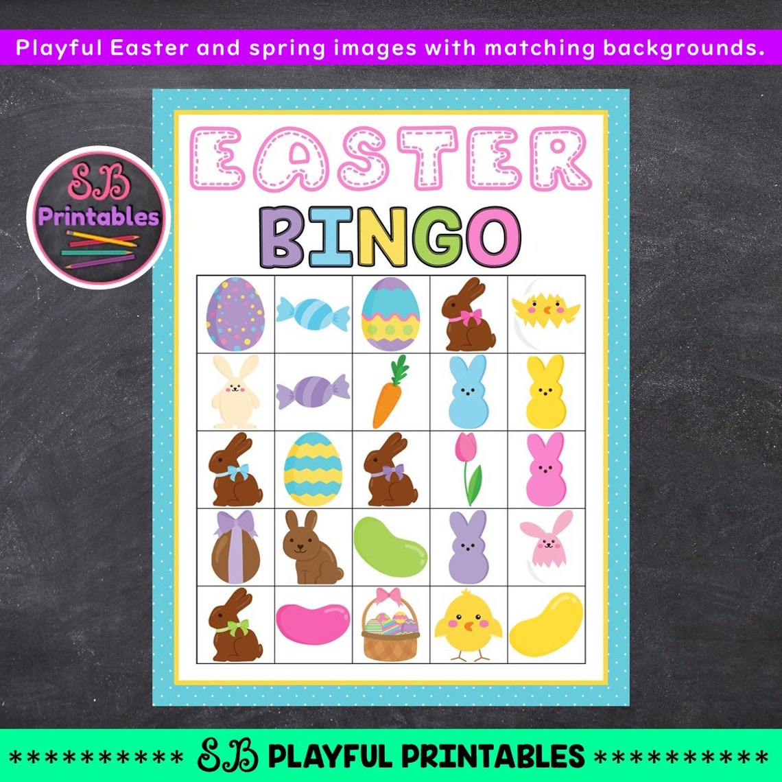 Easter Bingo Game for Kids and Adults, Easter Printable Game, Easter ...