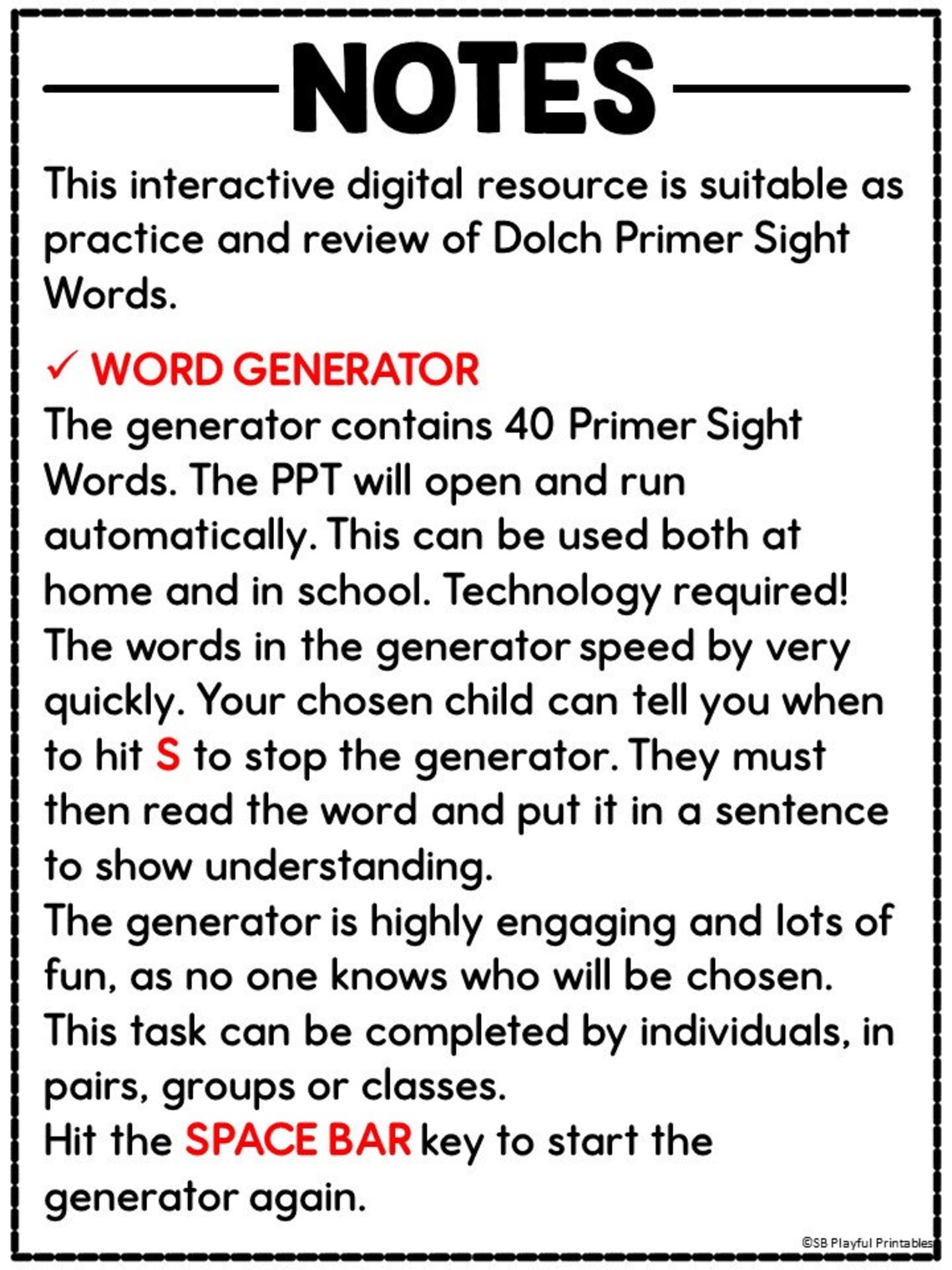 Primer Sight Words Practice and Review, Sight Word Generator Powerpoint ...