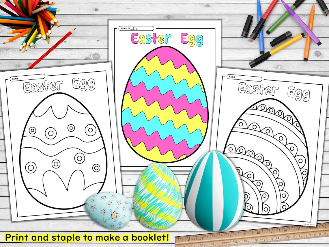 Printable Patterned Easter Egg Coloring Pages for Kids, Color in Easter ...