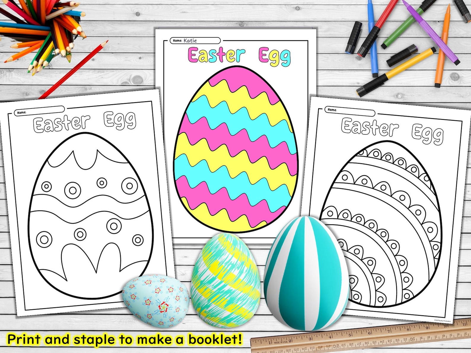Printable Patterned Easter Egg Coloring Pages for Kids, Color in Easter ...