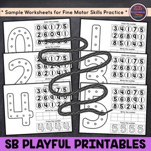 Number Lacing Cards for Pre-schoolers, Educational Number Lacing ...