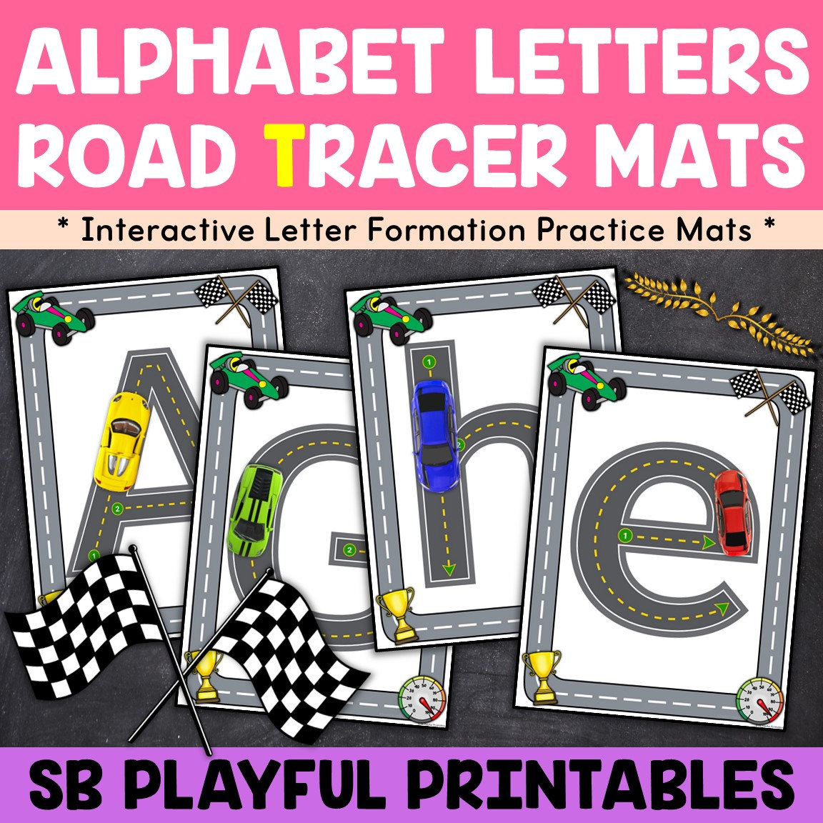Alphabet Road Tracers Letter Formation, Alphabet Activity Mats Letter ...