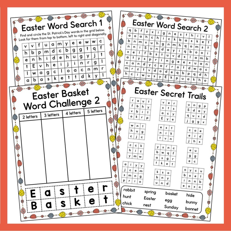 Easter Puzzle Pack for Kids, Easter Printable Activities, Printable ...