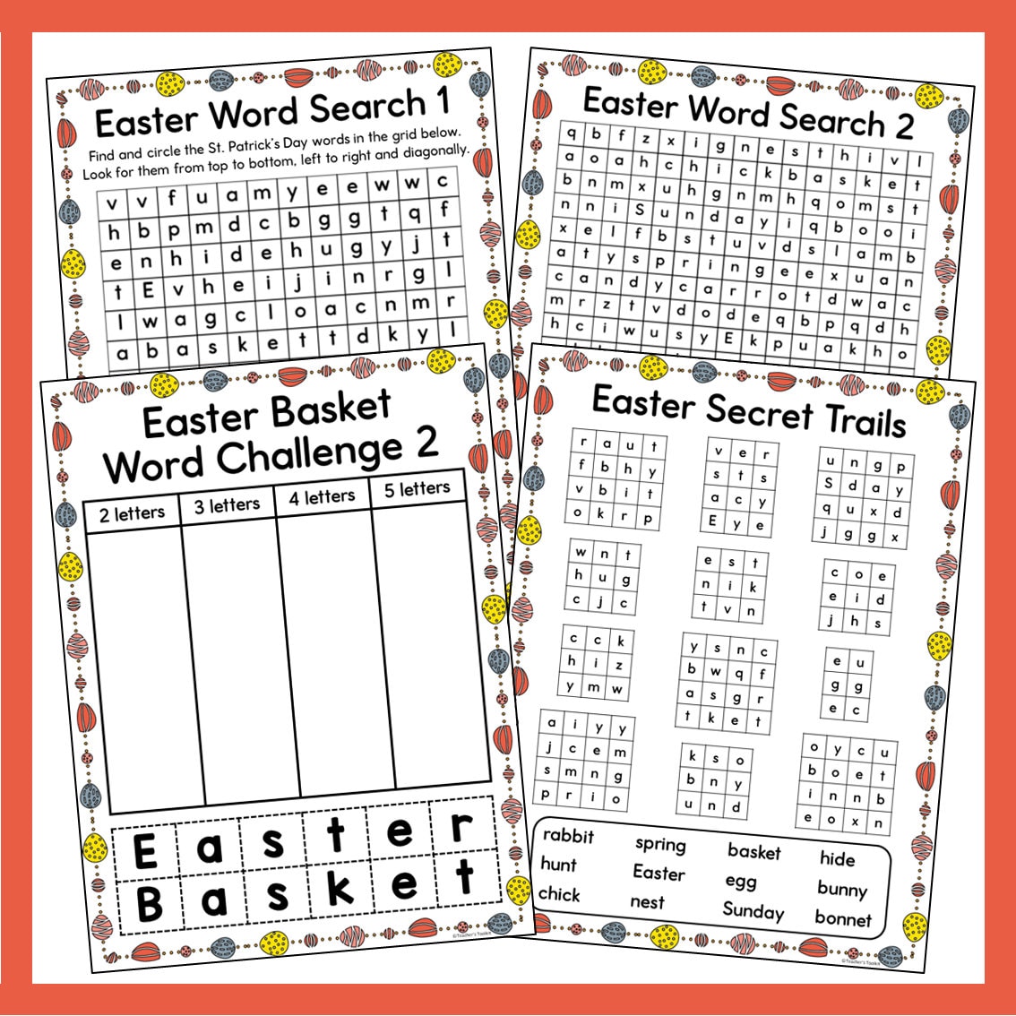 Easter Puzzle Pack for Kids, Easter Printable Activities, Printable ...