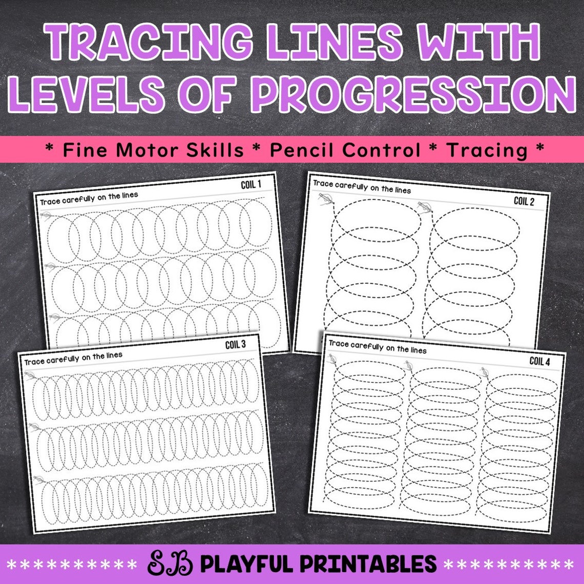 Tracing Practice Worksheets, Fine Motor Skills Practice, Pre-writing ...