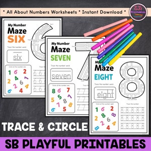 Printable Number Mazes for Kids, Educational Number Maze Worksheets ...