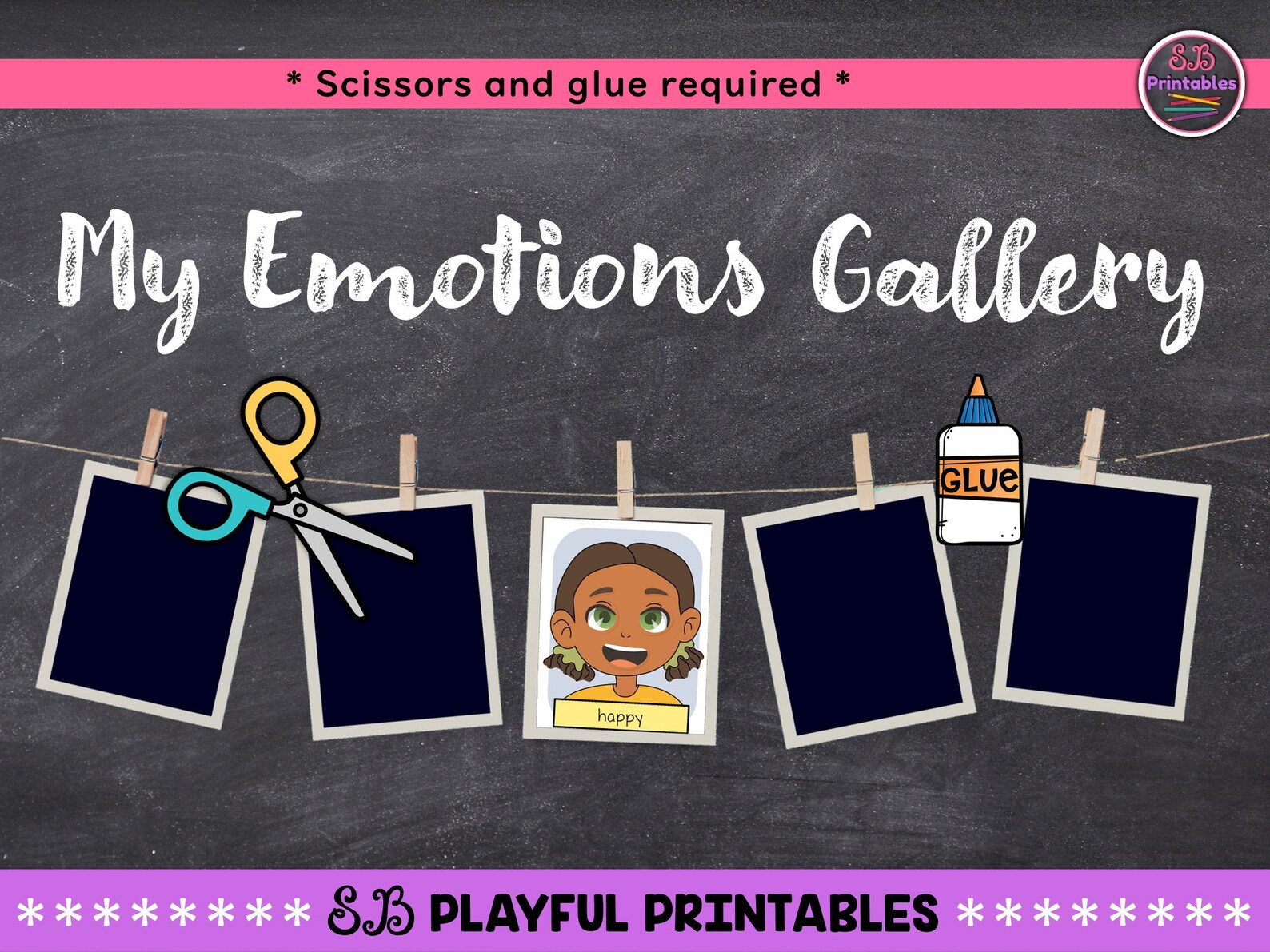 Emotions Cut and Paste Activity for Kids, Emotions Posters, Prek and ...