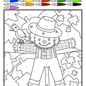 Fall Color by Number, Color by Number Activities for Kids, Fine Motor ...