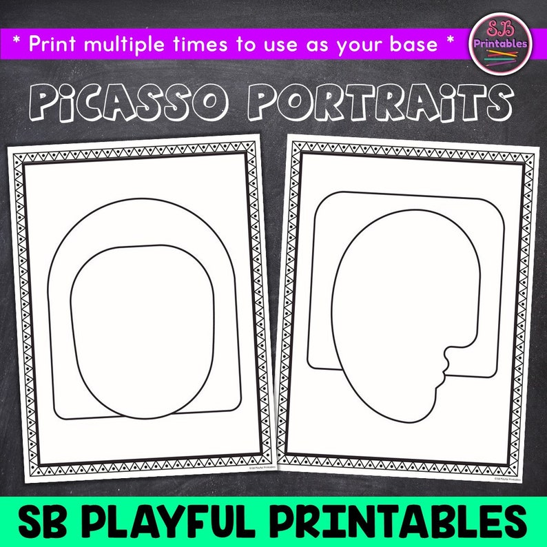 Printable Picasso Portraits Art for Kids, Picasso Portrait Templates ...