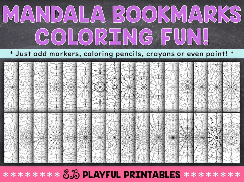 32 Mandala Color in Bookmarks, Coloring Printables for Kids, Kids ...