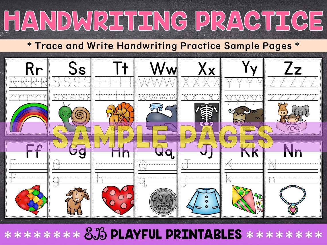 Alphabet Handwriting Practice Worksheets, Letter Tracing and Writing ...