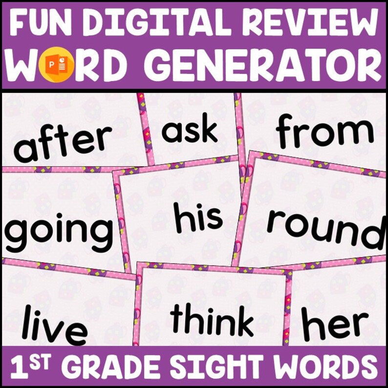 First Grade Sight Words Practice and Review, Sight Word Generator ...