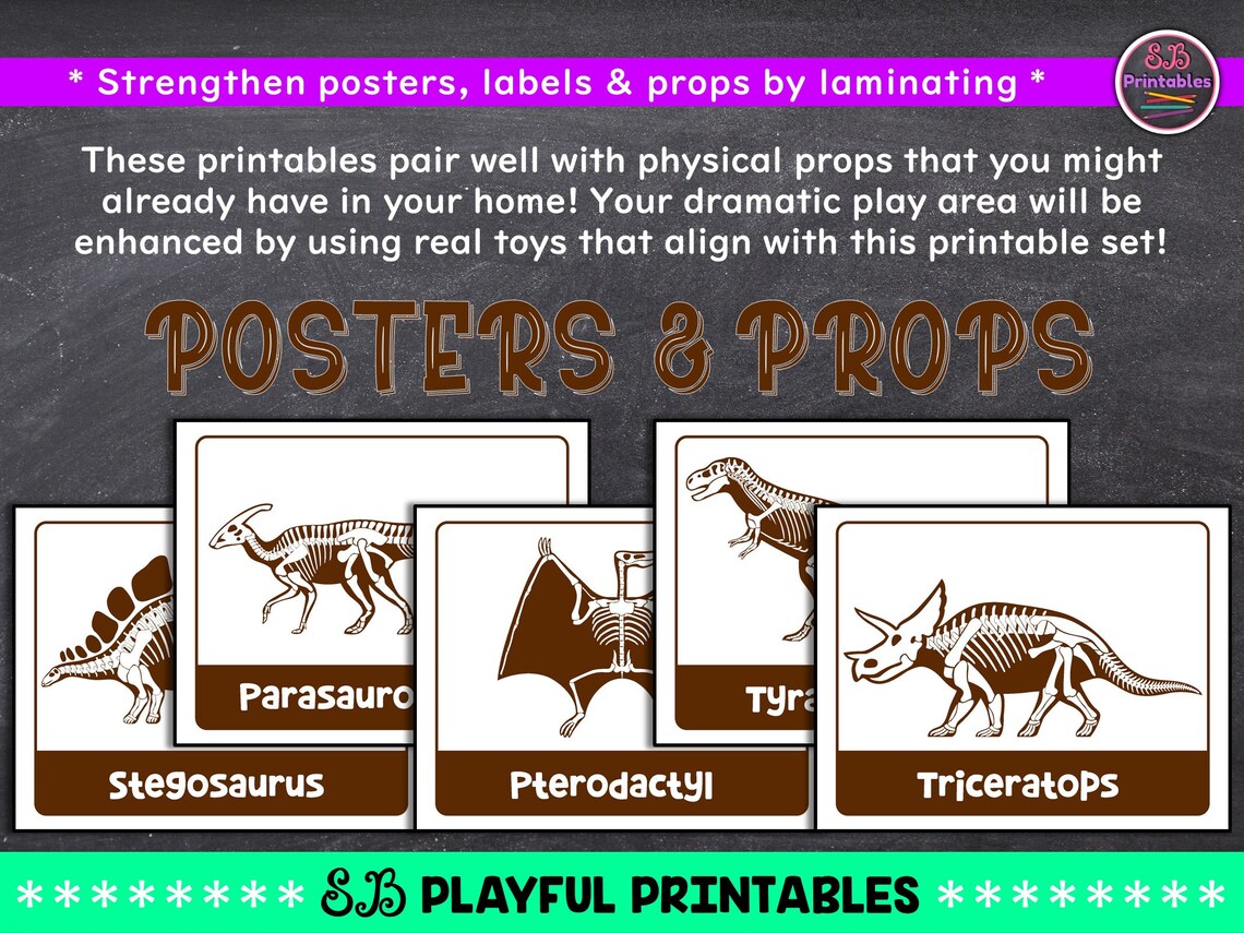 Dinosaur Museum Pretend Play, Dinosaur Museum Play Printables, Home ...