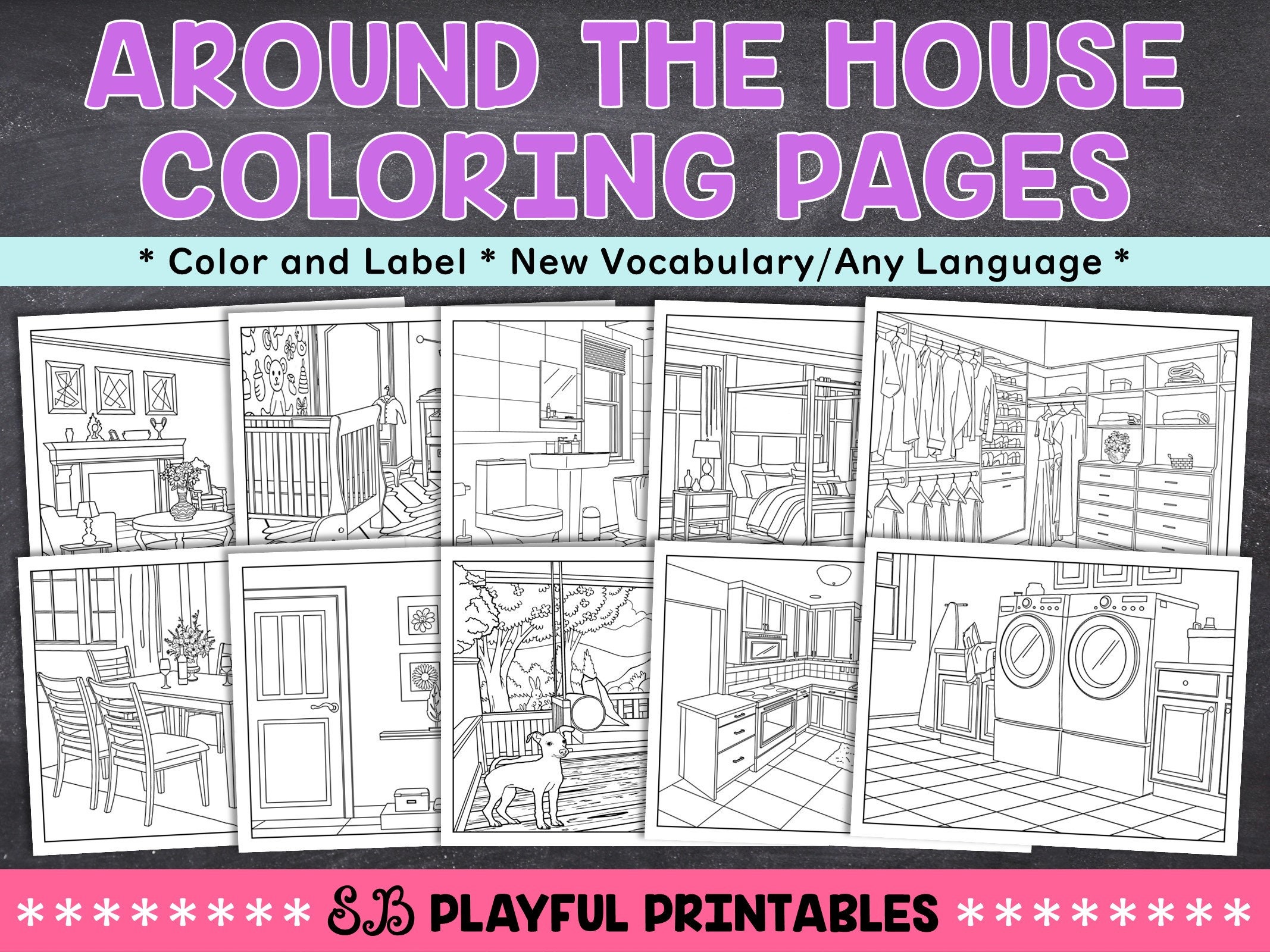 Around the House Coloring Pages, Coloring Pages for Kids, Labeling ...