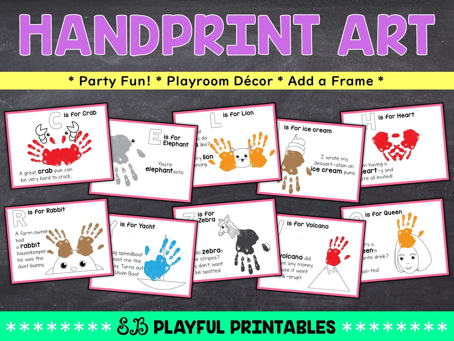 Alphabet Handprint Art Activity for Kids, Alphabet Printable Art ...