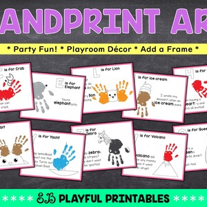 Alphabet Handprint Art Activity for Kids, Alphabet Printable Art ...