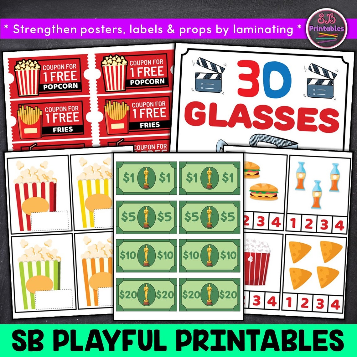 Movie Theater Pretend Play, Movie Theater Play Printables, Home School ...