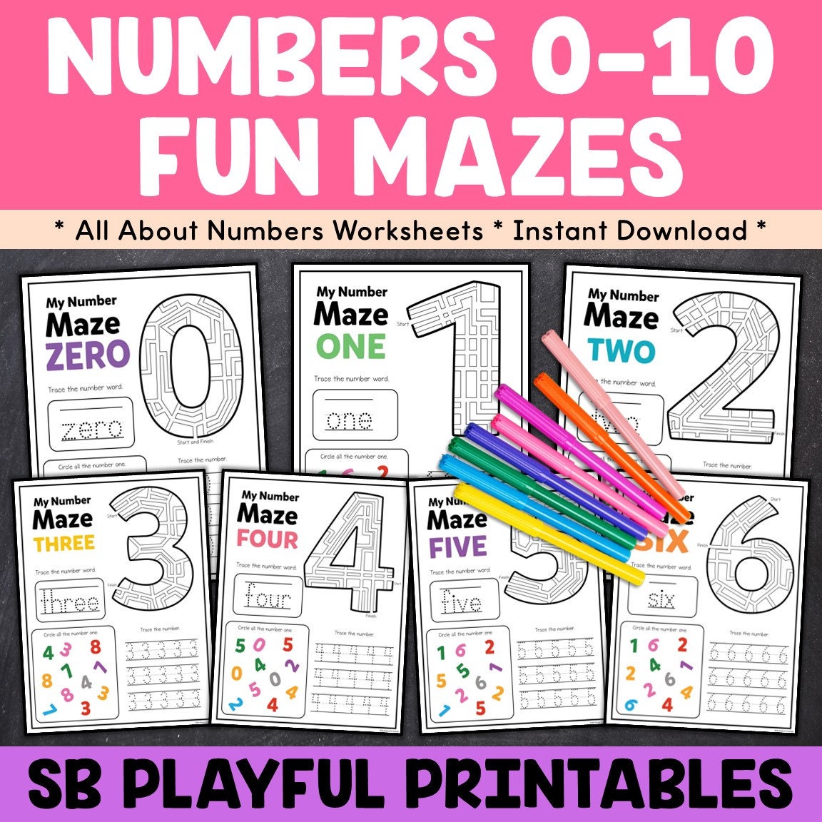 Printable Number Mazes for Kids, Educational Number Maze Worksheets ...