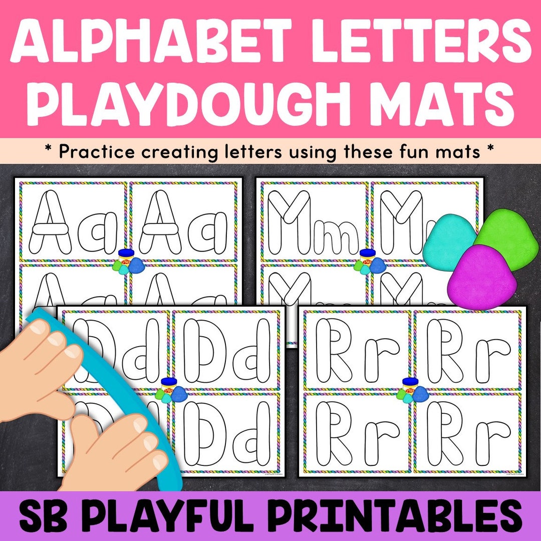 Playdough Activity Mats, Alphabet Practice Playdough Mats, Letter ...