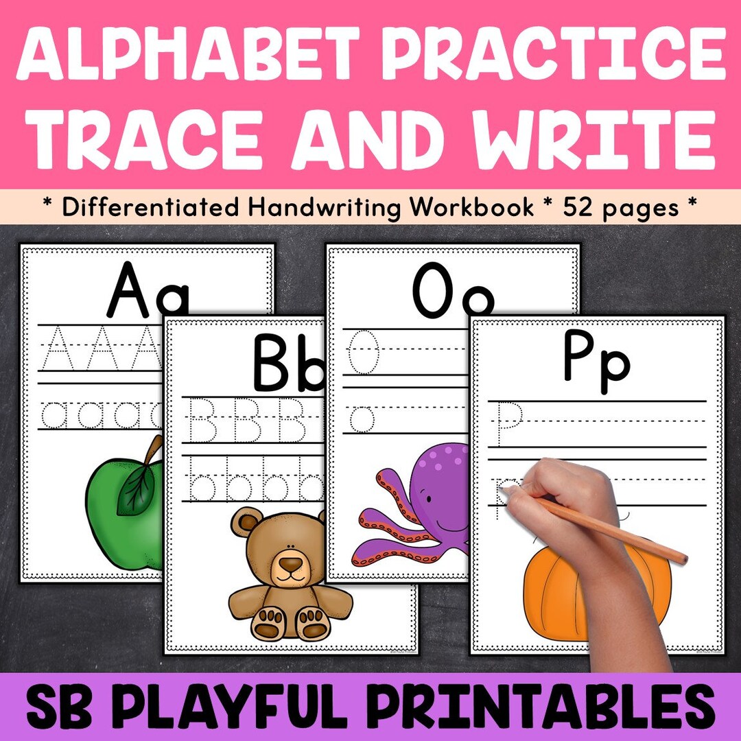Alphabet Handwriting Practice Worksheets, Letter Tracing and Writing ...