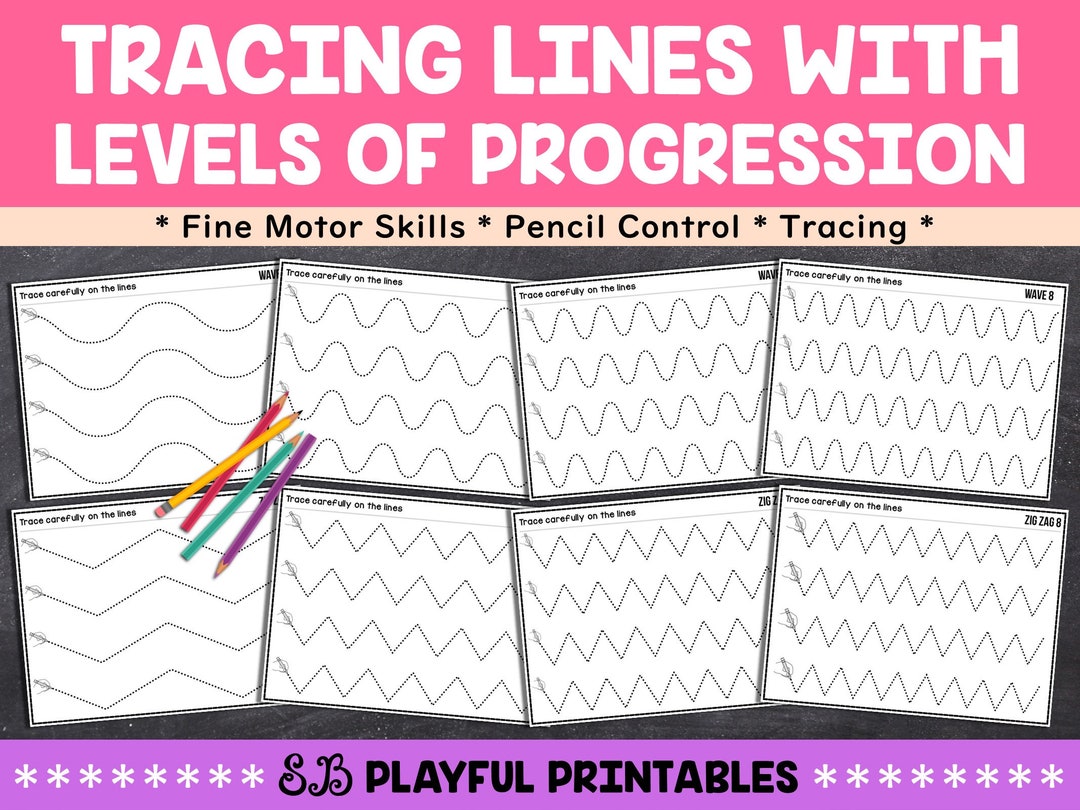 Tracing Practice Worksheets, Fine Motor Skills Practice, Pre-writing ...