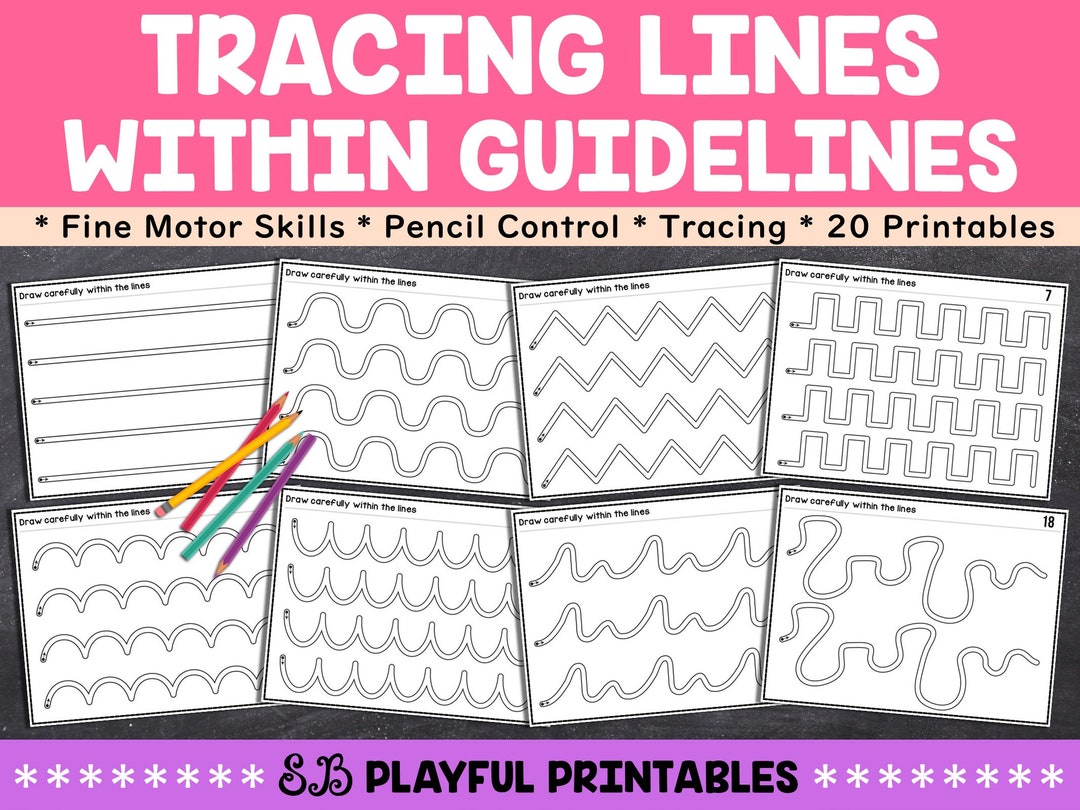 Tracing Practice Worksheets Fine Motor Skills Practice - Etsy