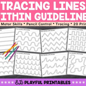 Tracing Practice Worksheets, Fine Motor Skills Practice, Pre-writing ...