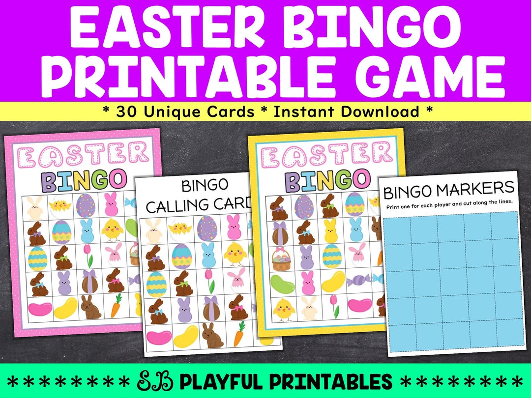 Easter Bingo Game for Kids and Adults Easter Printable Game - Etsy