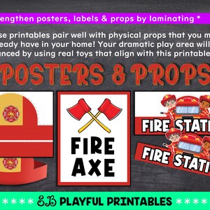 Fire Station Pretend Play, Fire Station Play Printables, Home School ...