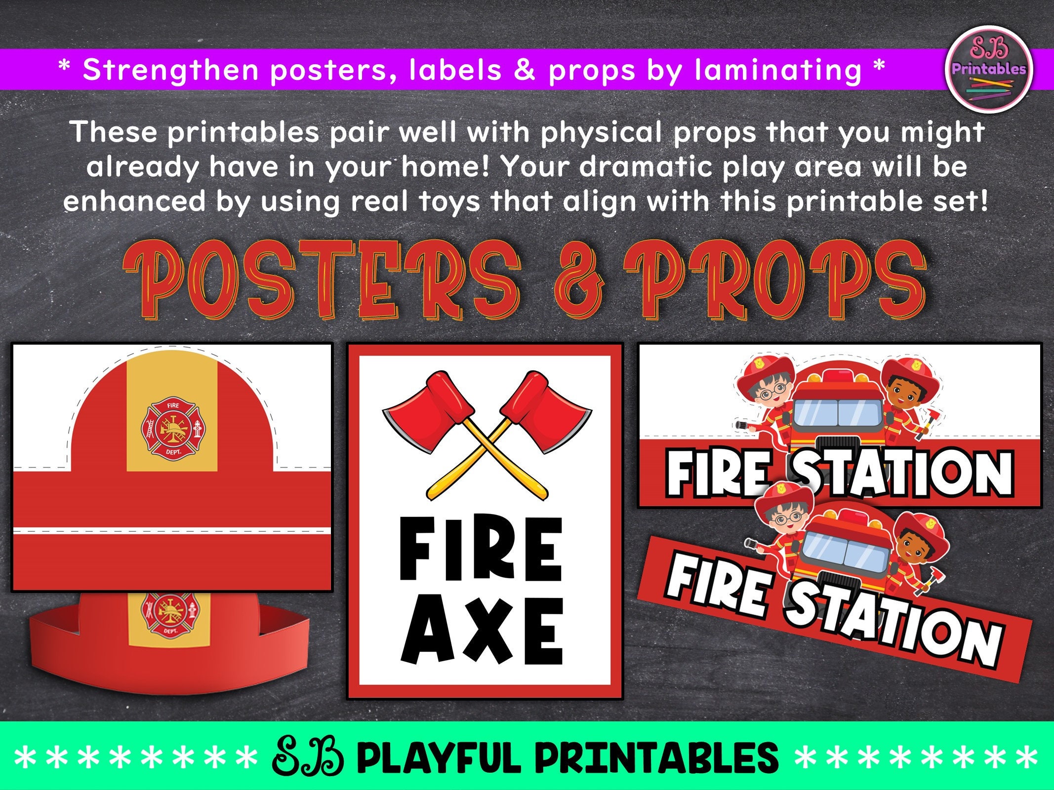 Fire Station Pretend Play, Fire Station Play Printables, Home School ...