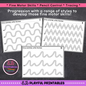 Tracing Practice Worksheets, Fine Motor Skills Practice, Pre-writing ...