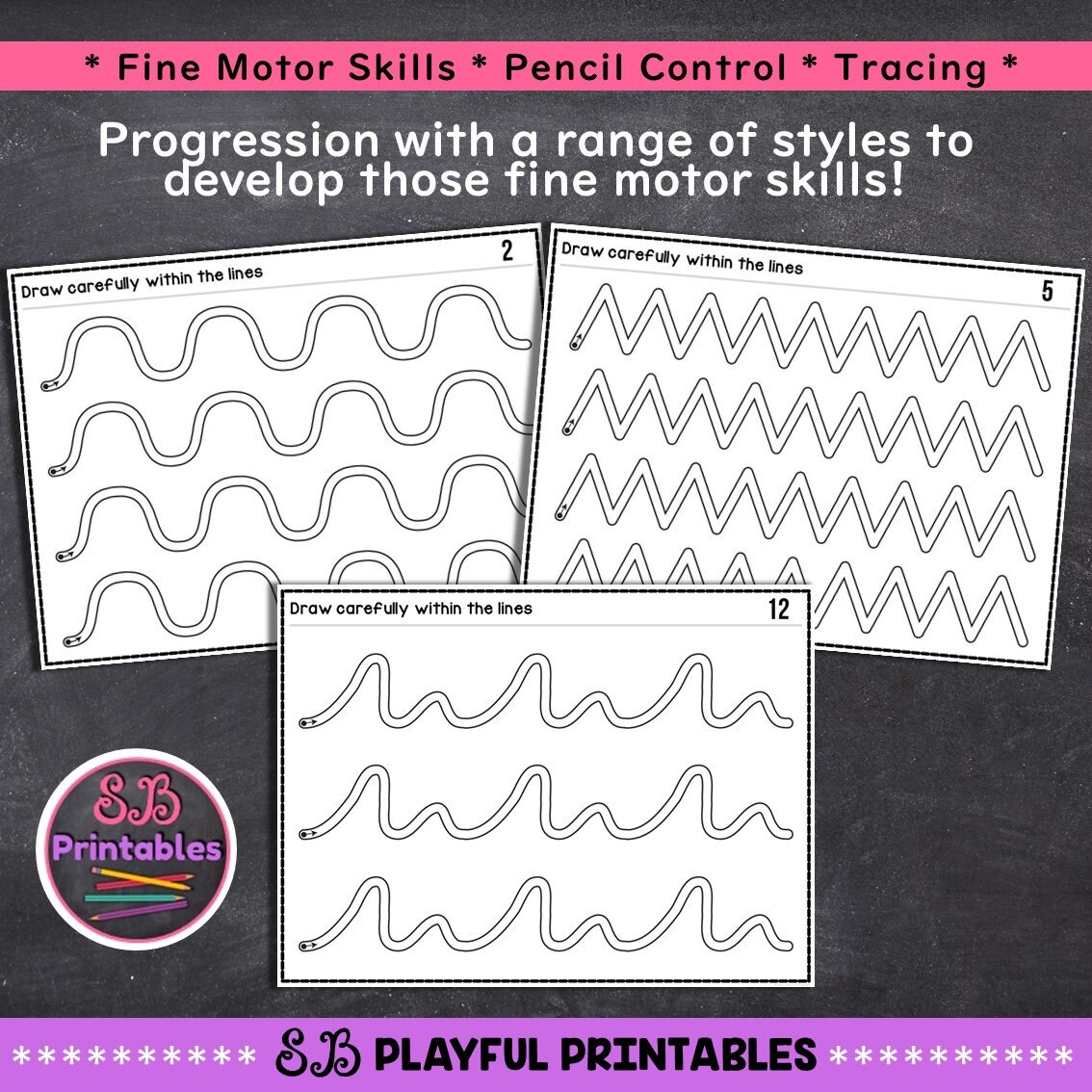 Tracing Practice Worksheets, Fine Motor Skills Practice, Pre-writing ...