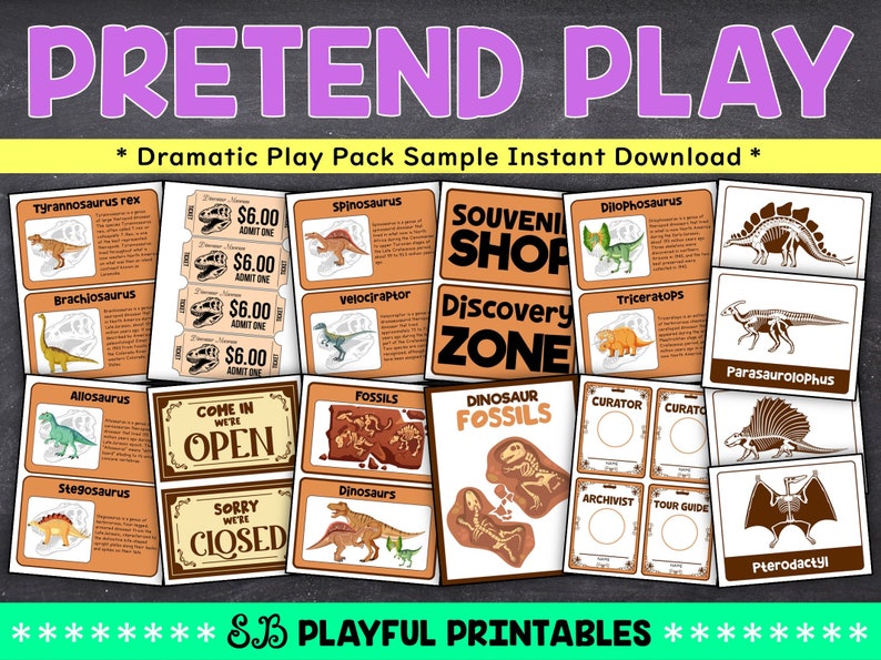 Dinosaur Museum Pretend Play, Dinosaur Museum Play Printables, Home ...