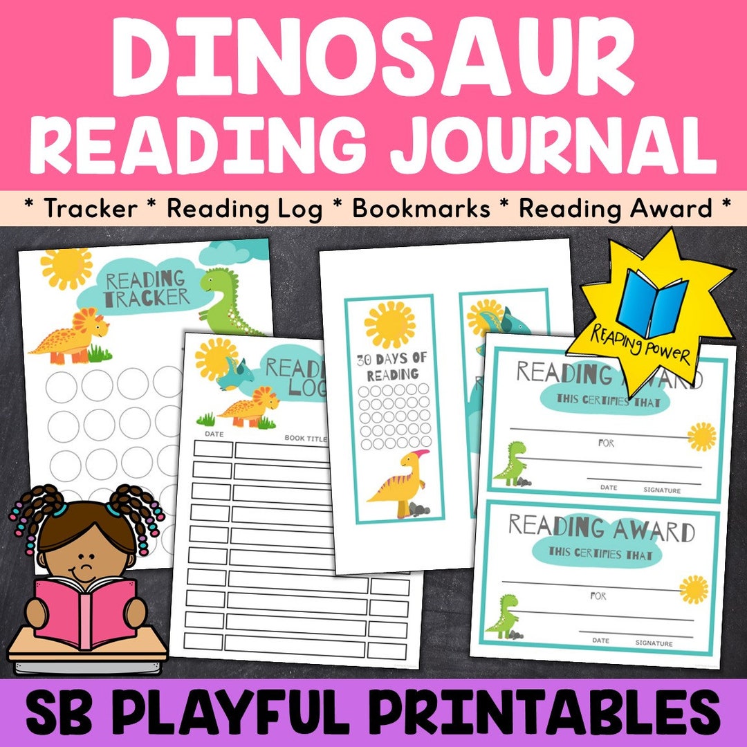 Dinosaur Printable Reading Log for Kids, Book Tracker Challenge for ...