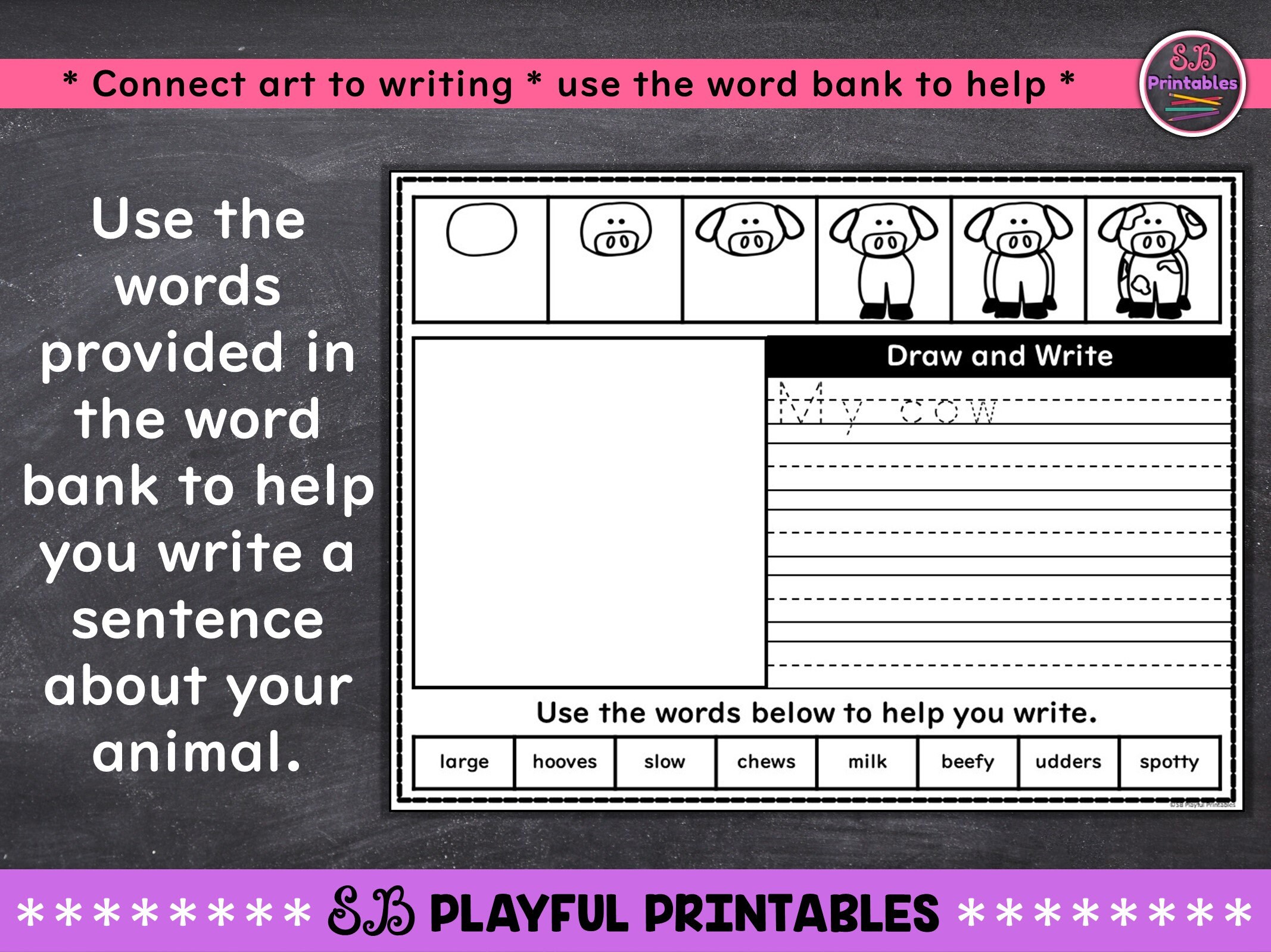 Animals Directed Drawing and Writing Activity for Kids, Home School ...