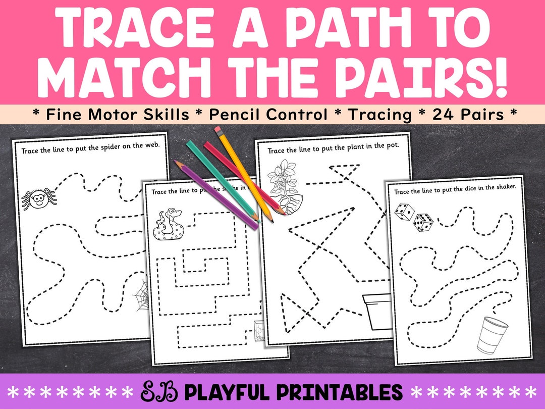 Tracing Practice Worksheets, Fine Motor Skills Practice, Pre-writing ...