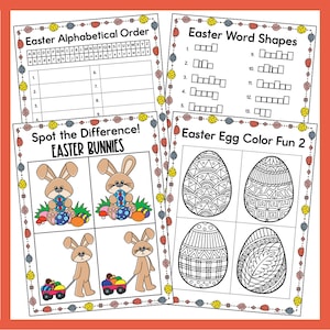 Easter Puzzle Pack for Kids, Easter Printable Activities, Printable ...