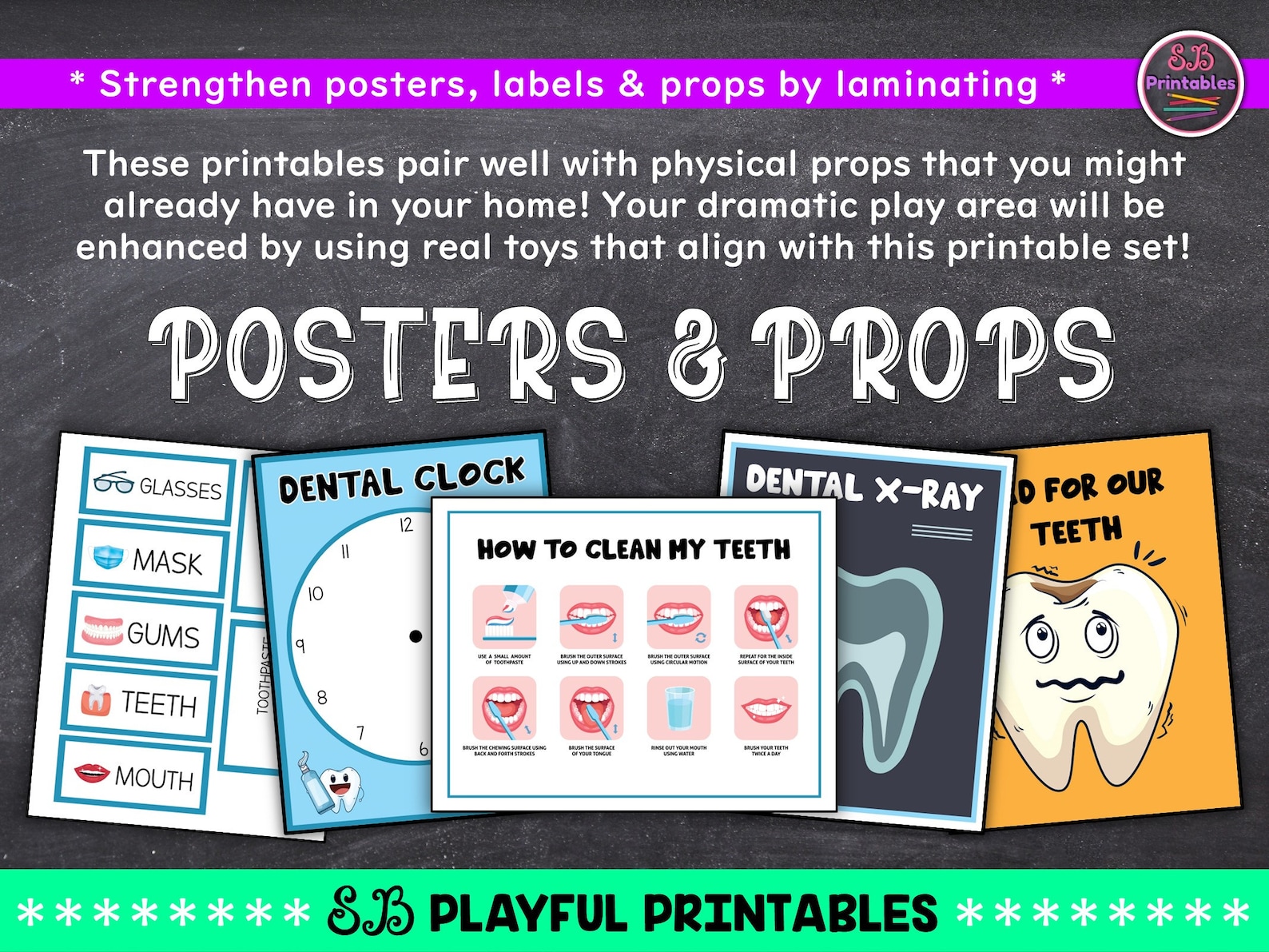 Dentist Pretend Play Set, Dental Clinic Play Printables, Home School ...