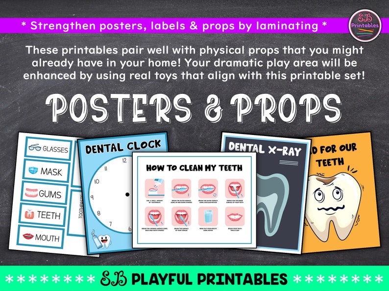 Dentist Pretend Play Set, Dental Clinic Play Printables, Home School ...