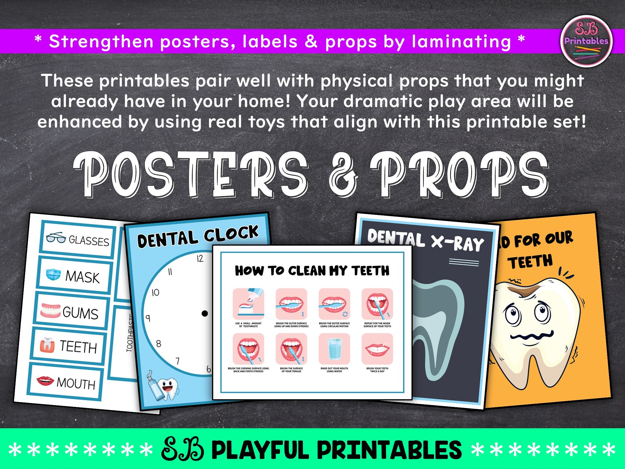 Dentist Pretend Play Set, Dental Clinic Play Printables, Home School ...