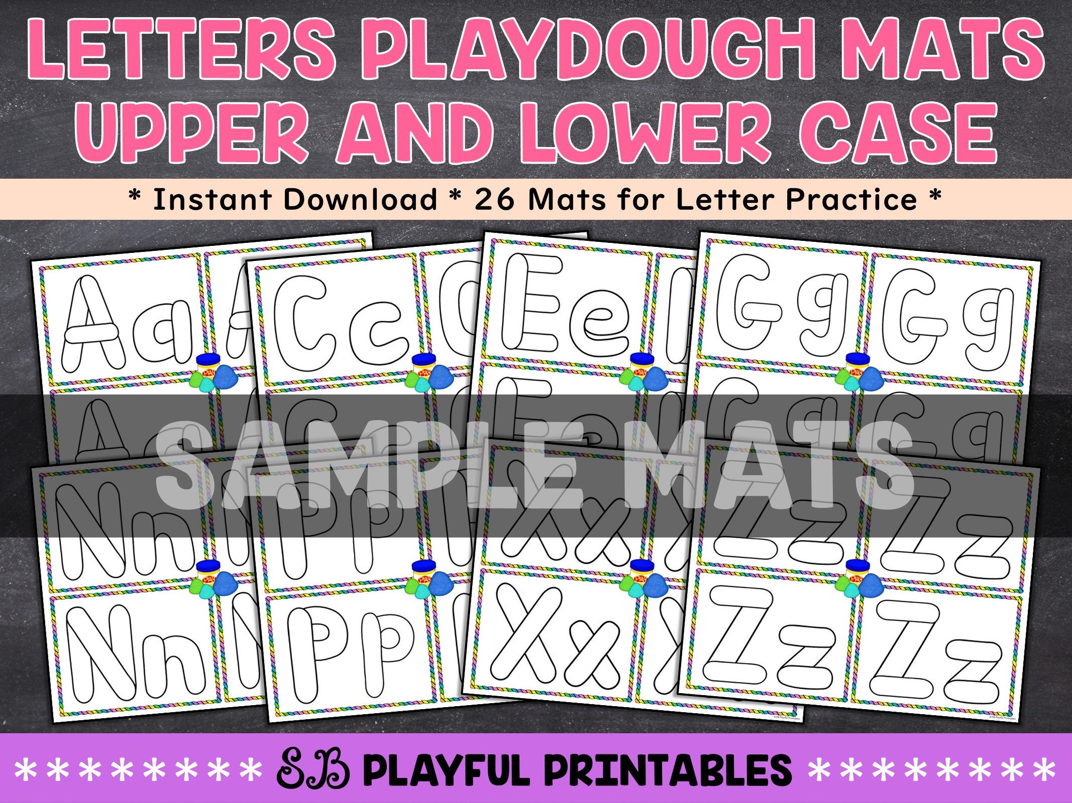 Playdough Activity Mats, Alphabet Practice Playdough Mats, Letter ...